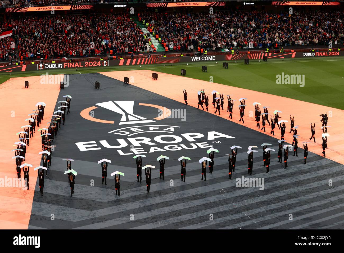 A general view of the pre-match ceremony ahead of the UEFA Europa ...