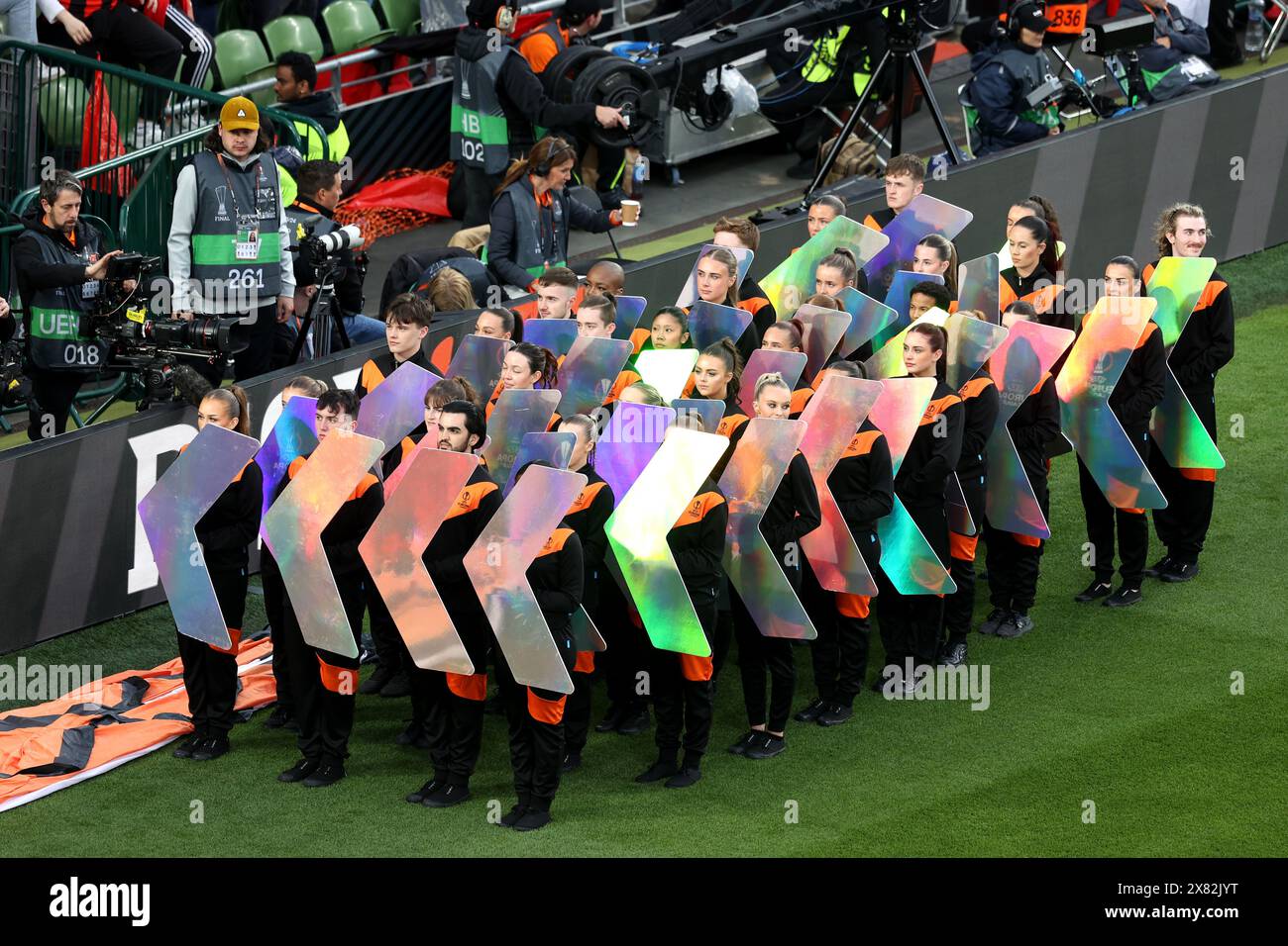 A general view of the pre-match ceremony ahead of the UEFA Europa ...
