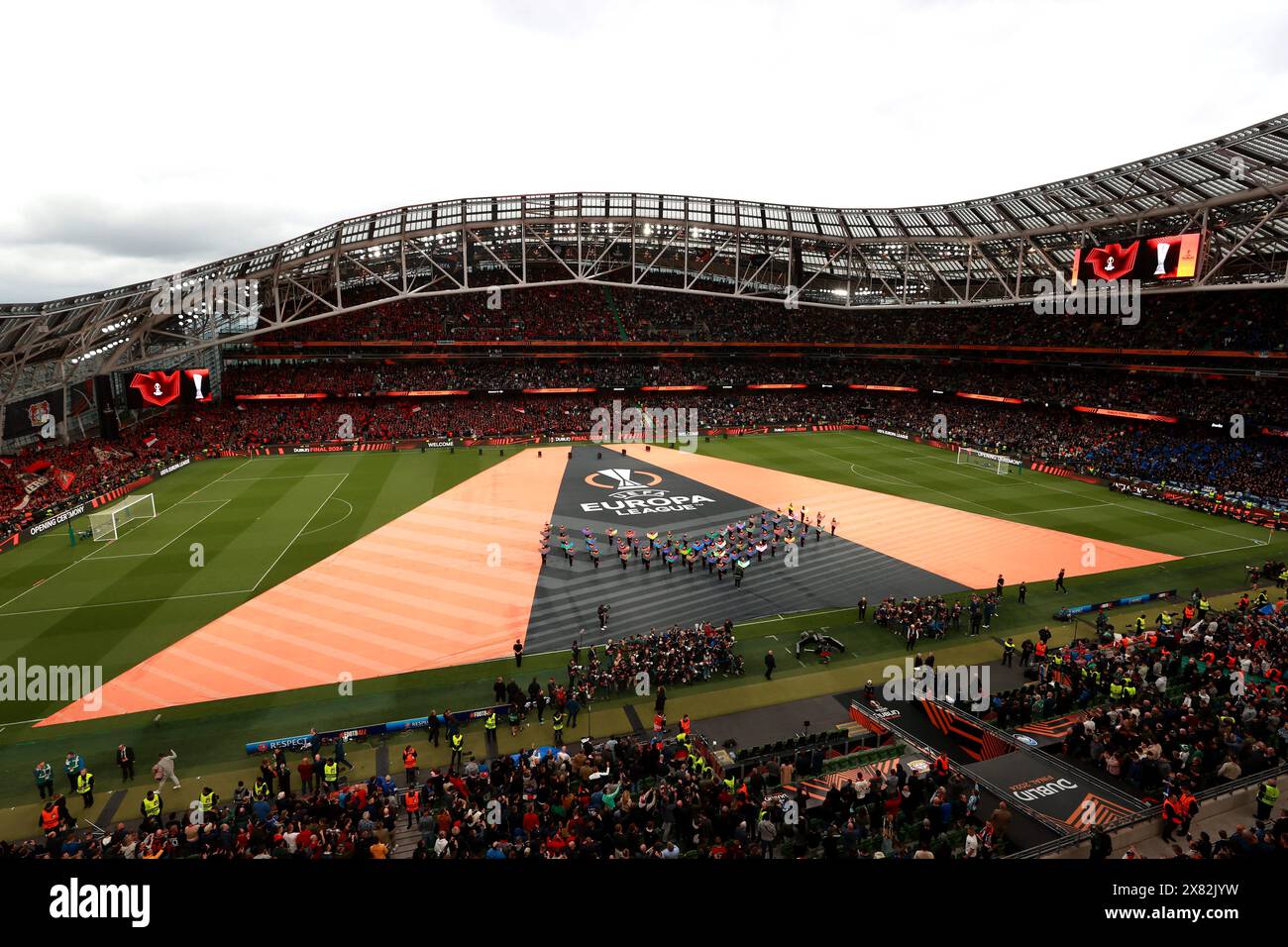 A general view of the pre-match ceremony ahead of the UEFA Europa ...