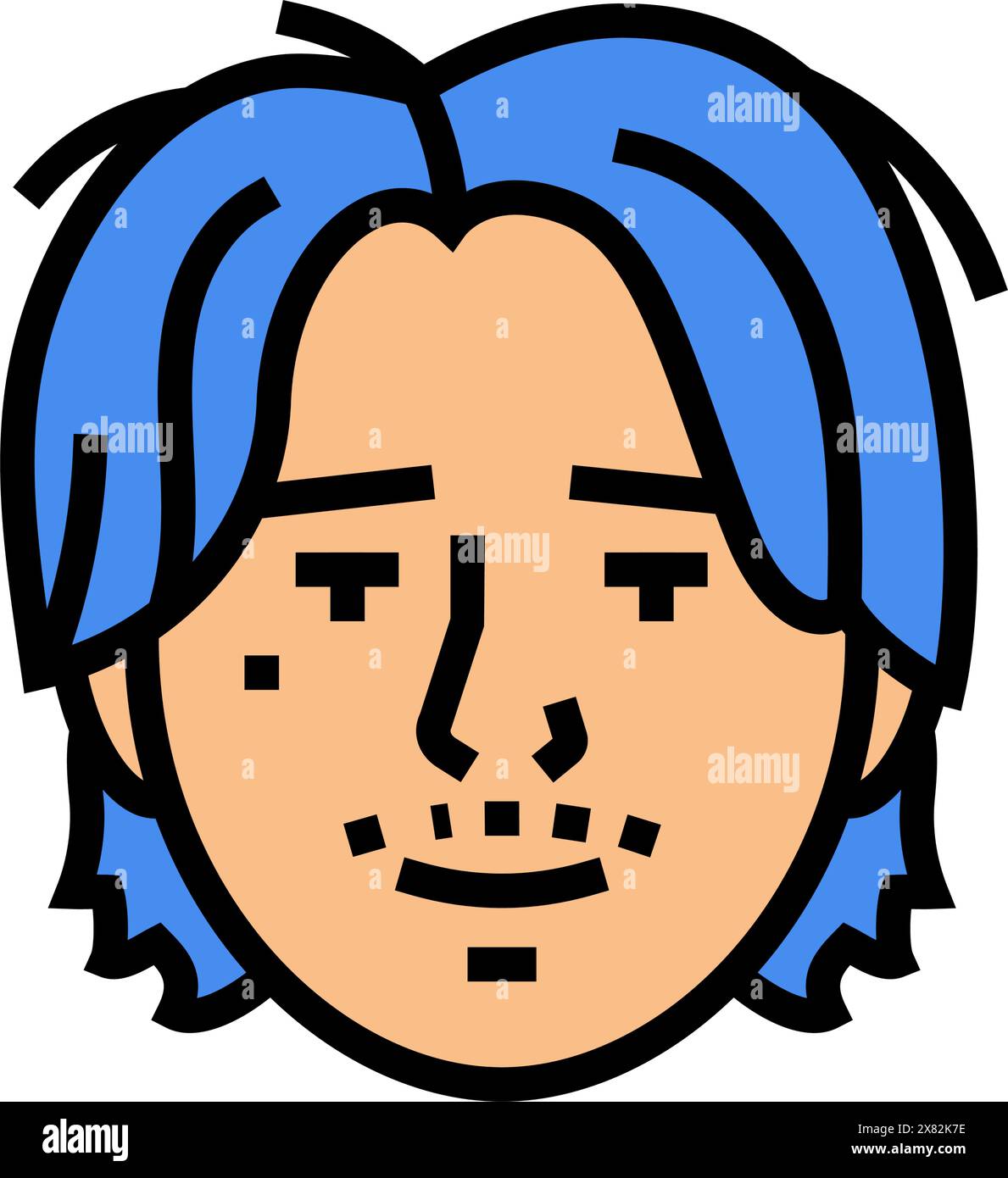 Man Otaku Avatar Color Icon Vector Illustration Stock Vector Image And Art Alamy