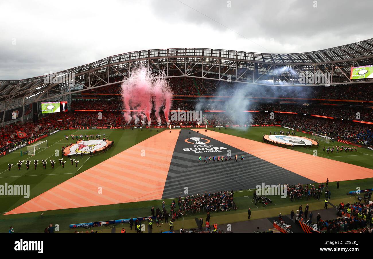 A general view of the pre-match ceremony ahead of the UEFA Europa ...