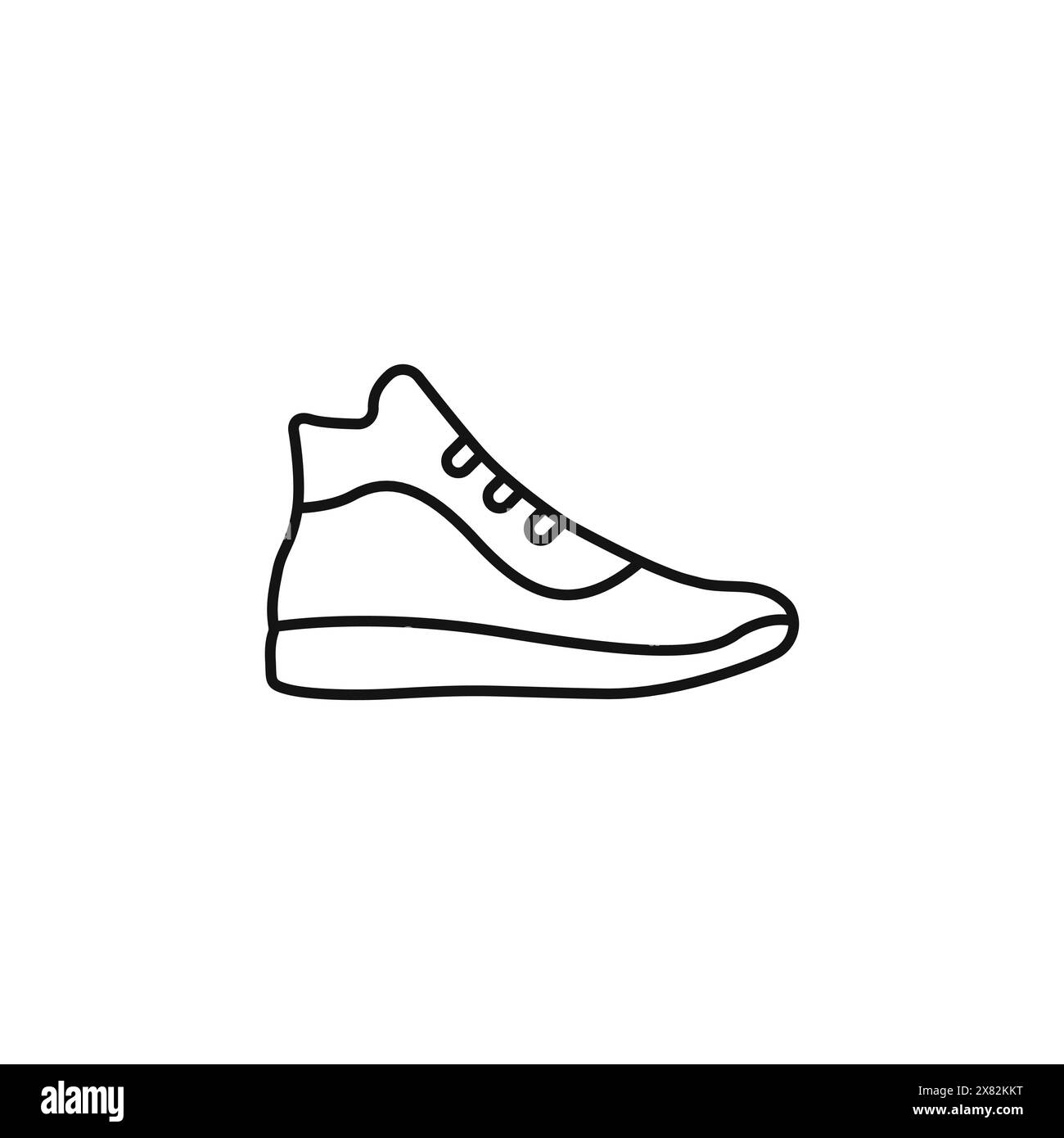 Outline of stylish sports shoes. Sneaker stroke logo. Running shoes ...