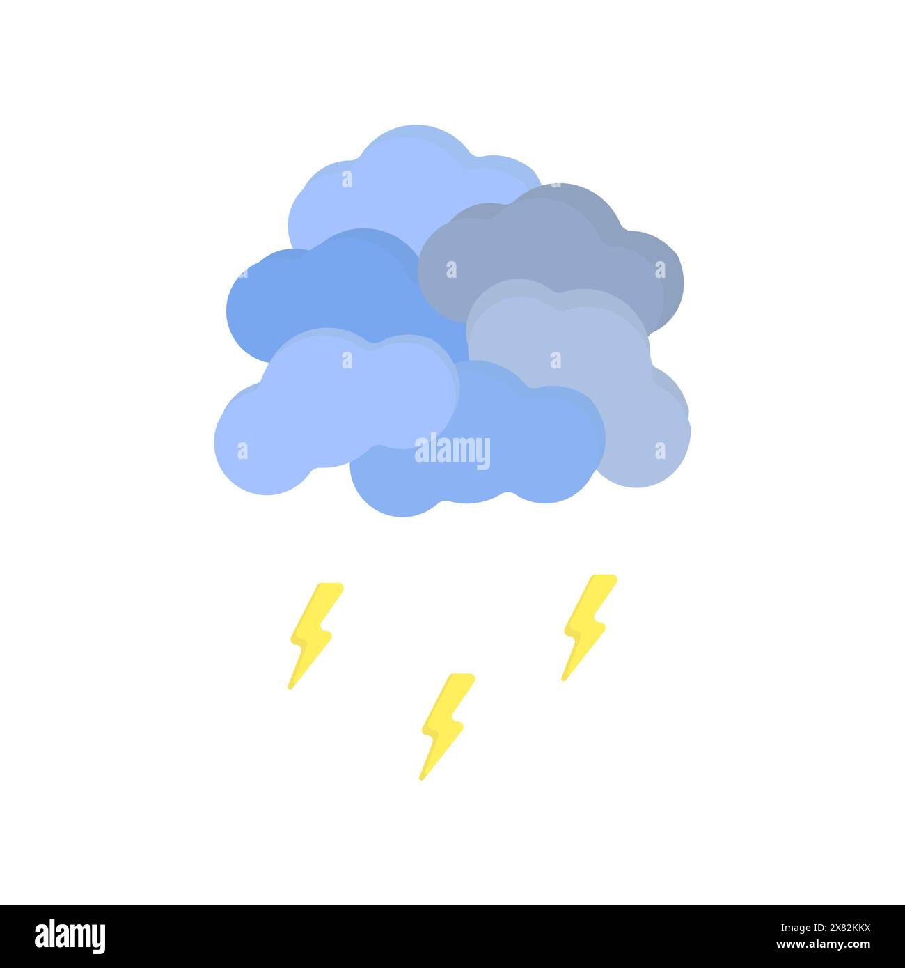 Cloud with rain and lightning. Thunderstorm weather vector. Weather ...