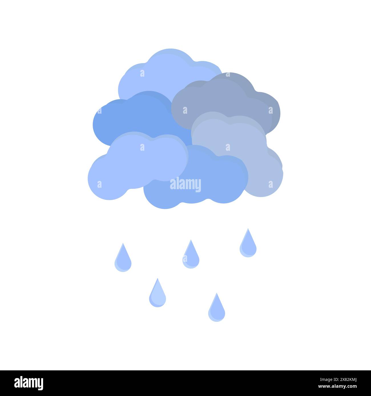 Cloud with rain and lightning. Thunderstorm weather vector. Weather ...