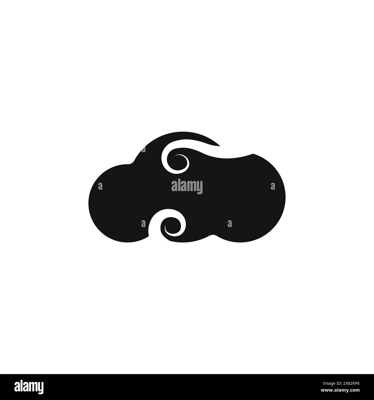 Japanese style cloud vector icon. Cloud storage. Black cloud vector ...