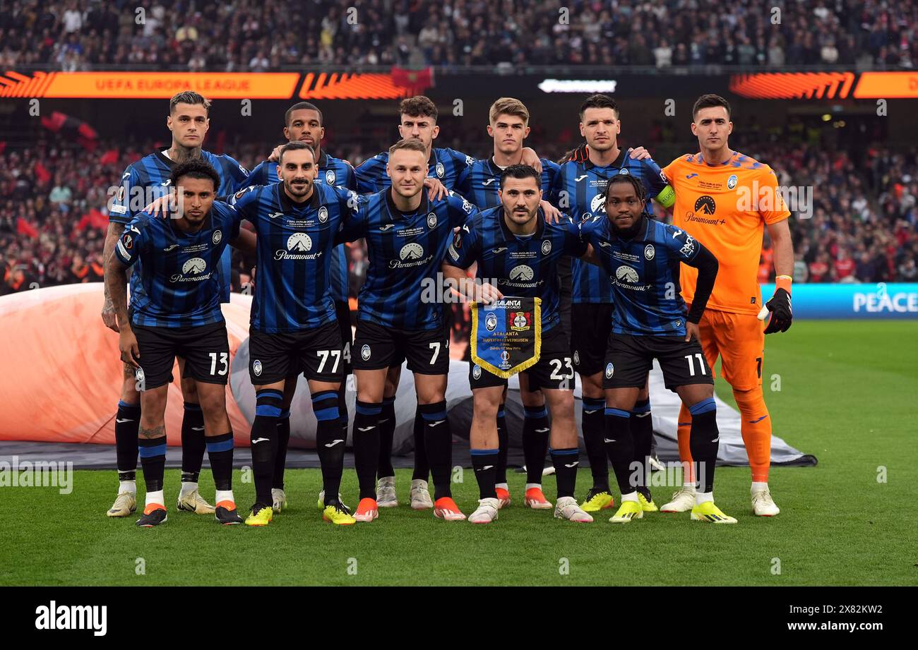 Atalanta starting line up during the UEFA Europa League final at the ...