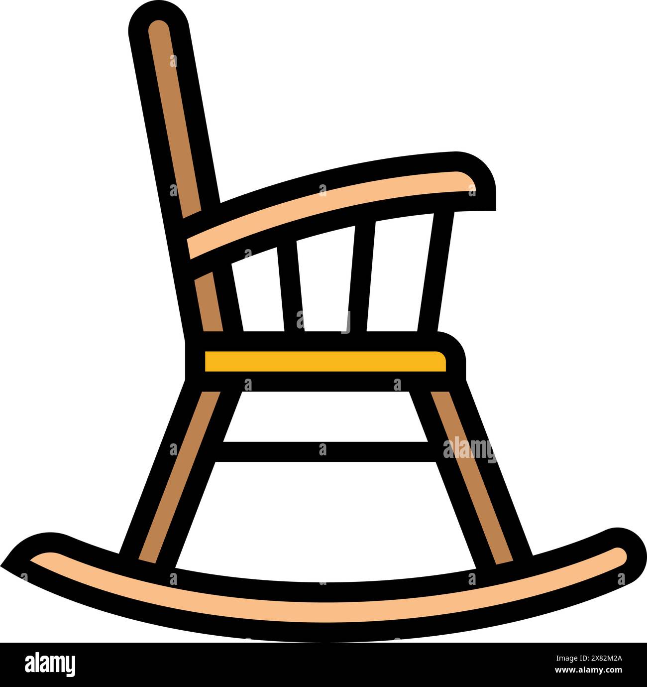 rocking chair outdoor furniture color icon vector illustration Stock ...