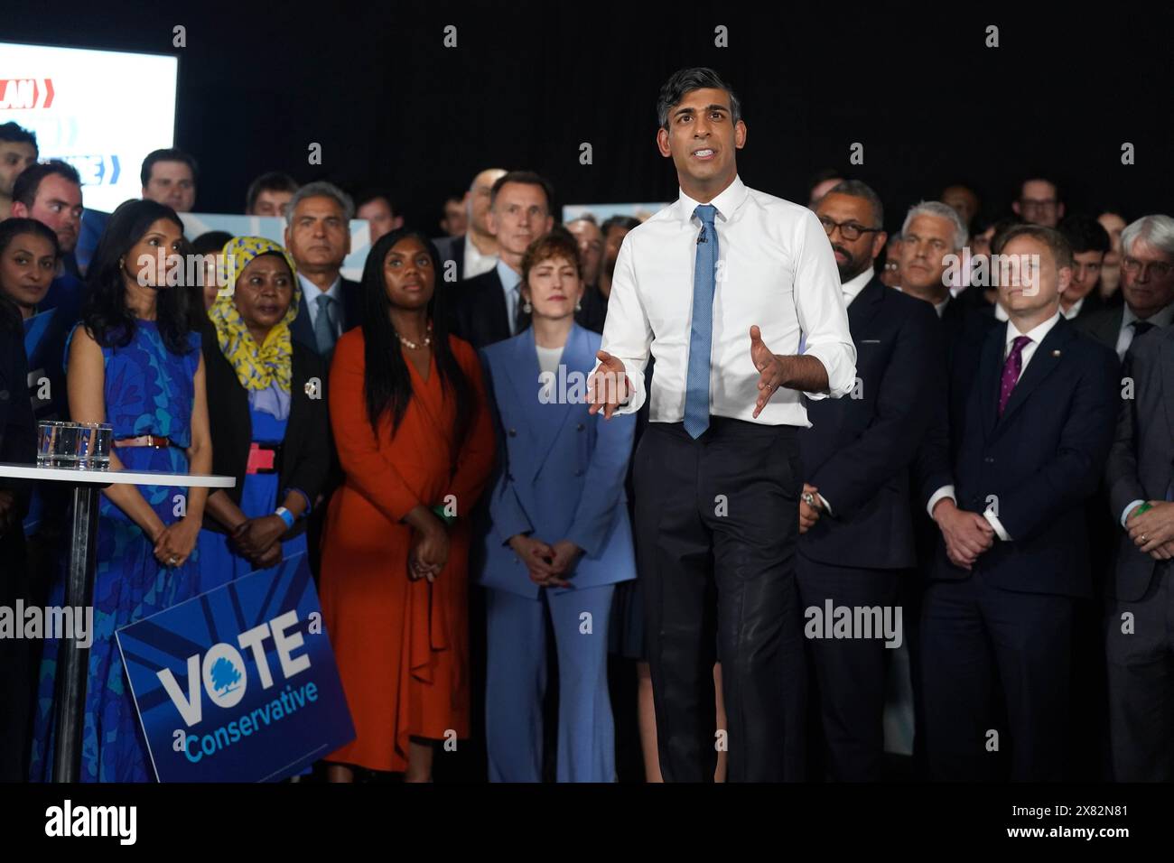 Prime Minister Rishi Sunak speaking at a General Election campaign ...