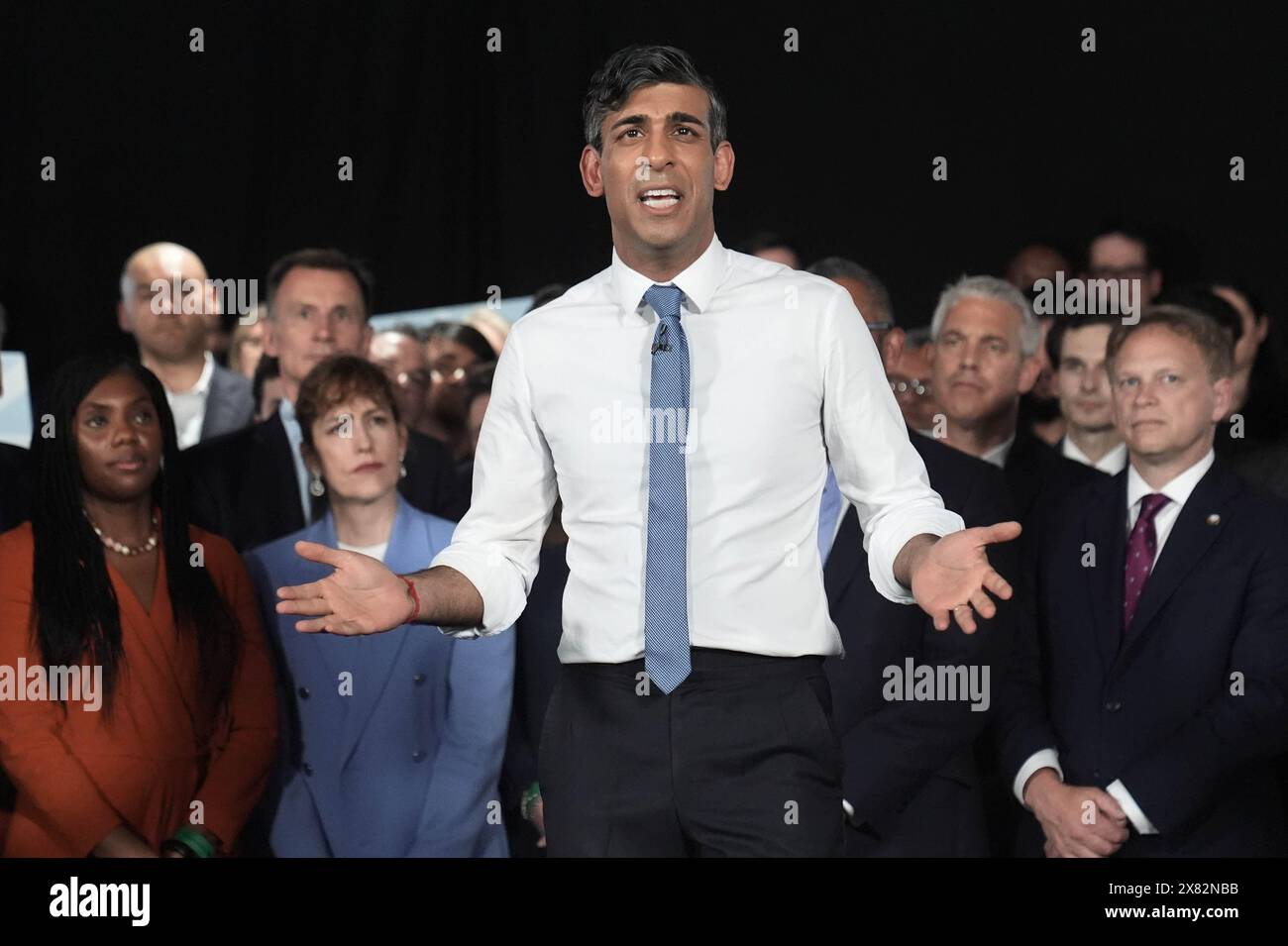 Prime Minister Rishi Sunak speaking at a General Election campaign ...