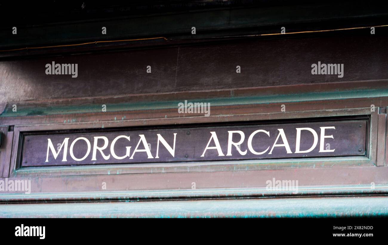 Cardiff, Wales, Oct 29 2023: The Morgan Arcade was originally called ...