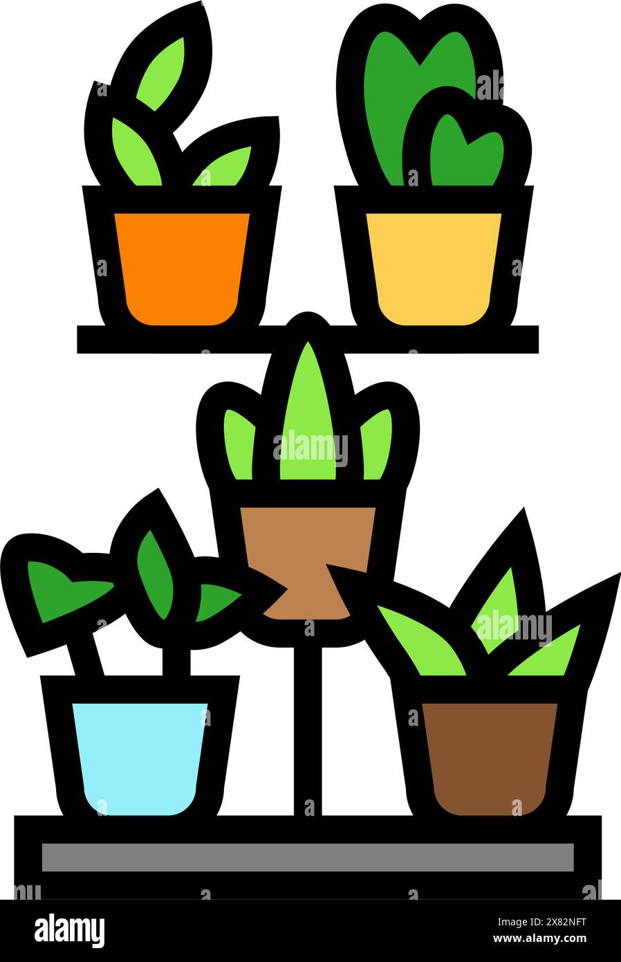 plant stands urban gardening color icon vector illustration Stock ...