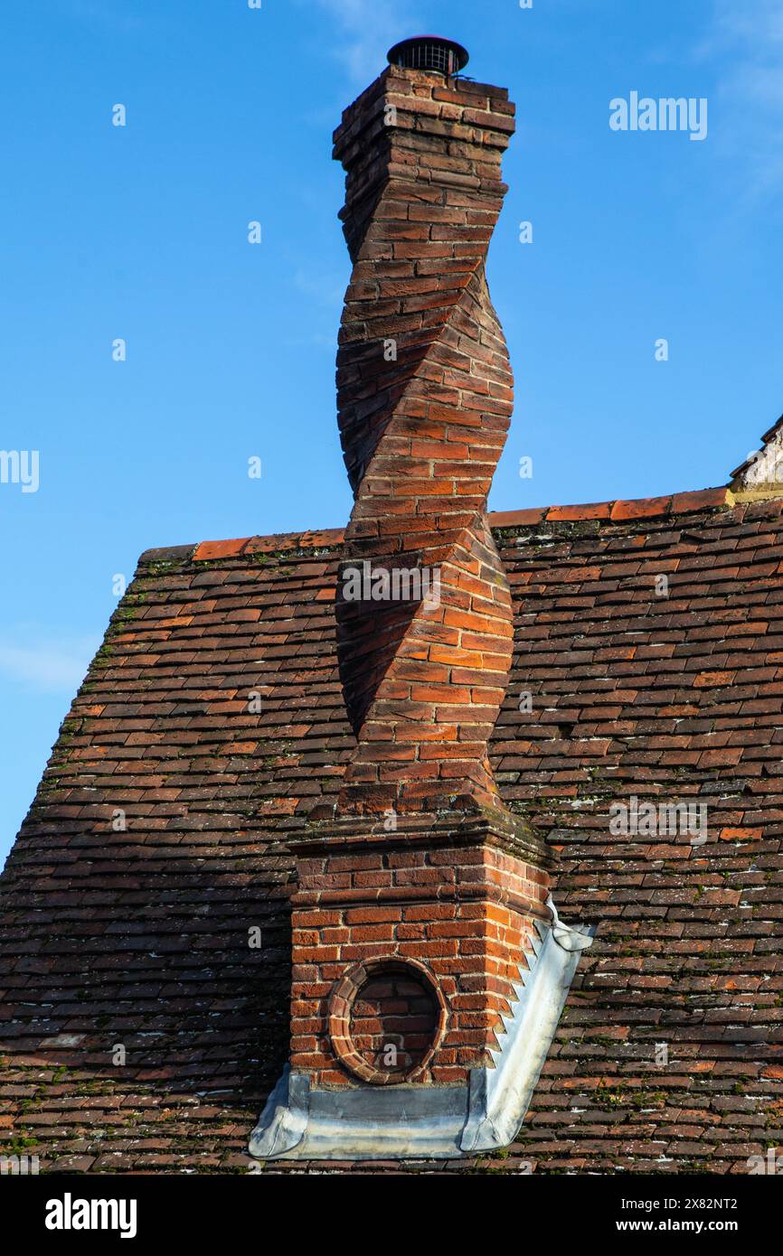 An unusual twisted spiral chimney in the pretty town of Sudbury in ...