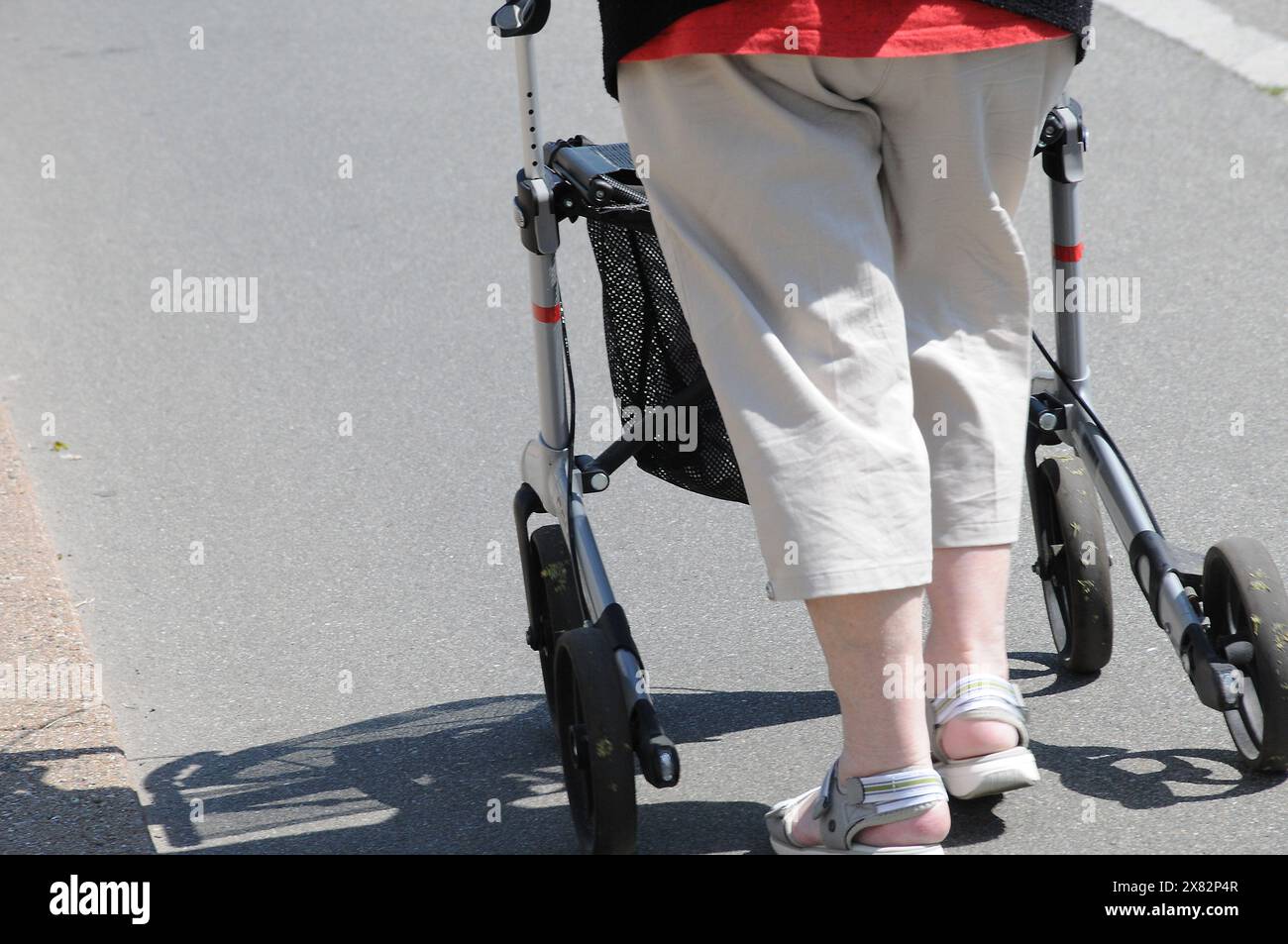 Copenhagen/ Denmark/22 MAY 2024/ Retired people wih walker in danish ...
