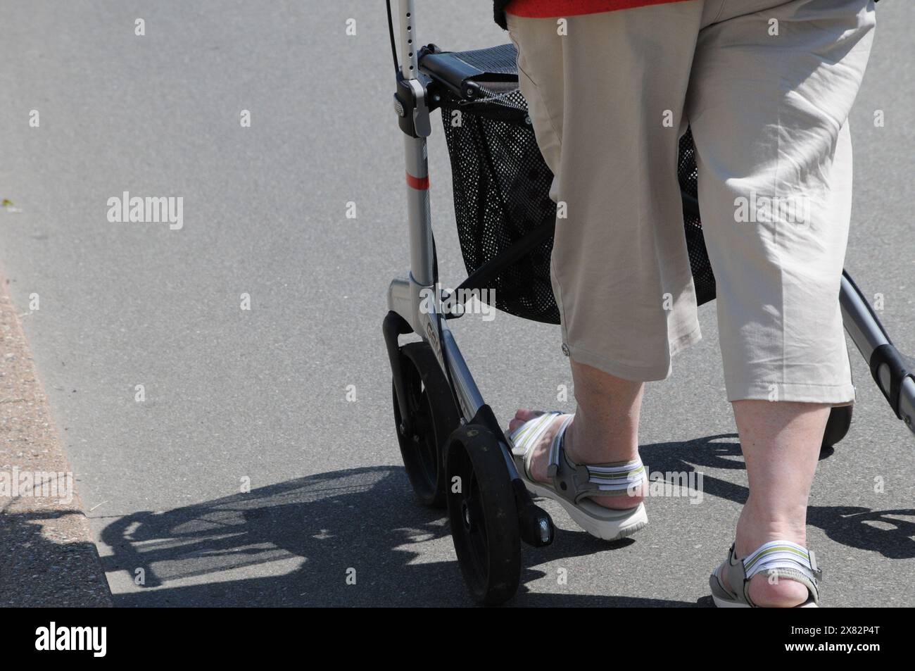 Copenhagen/ Denmark/22 MAY 2024/ Retired people wih walker in danish ...
