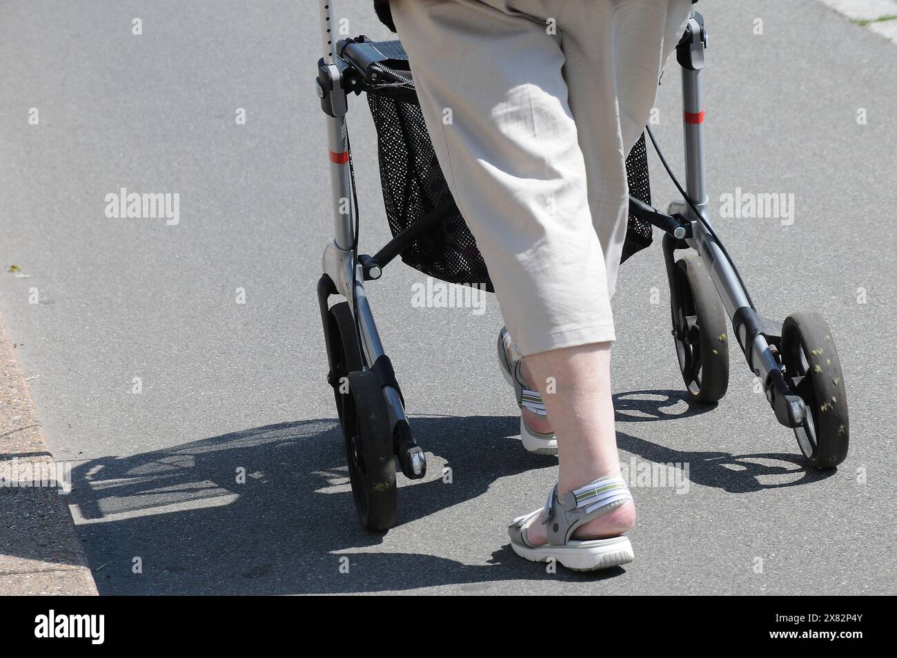 Copenhagen/ Denmark/22 MAY 2024/ Retired people wih walker in danish ...