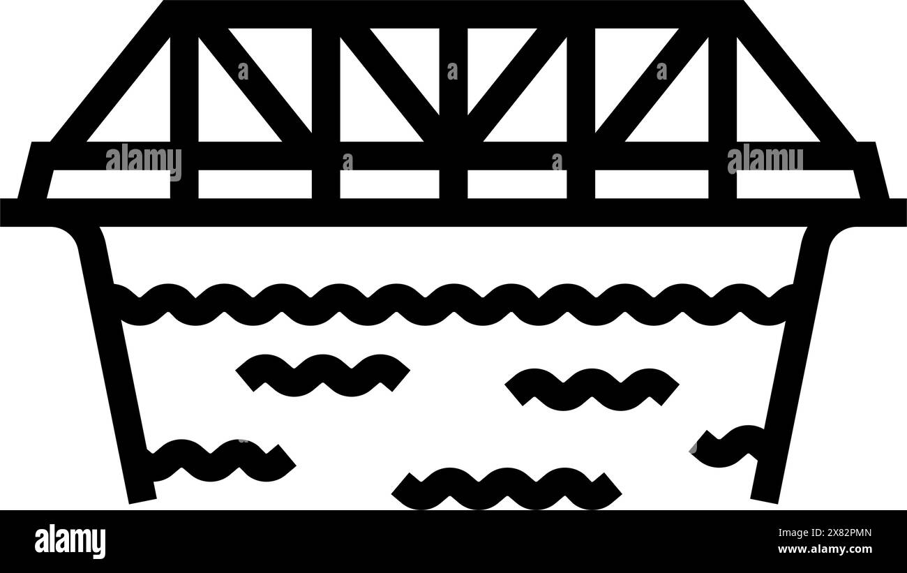 truss bridge line icon vector illustration Stock Vector Image & Art - Alamy