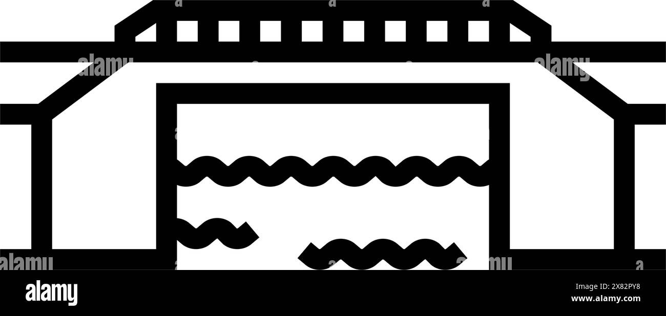 girder bridge line icon vector illustration Stock Vector Image & Art ...