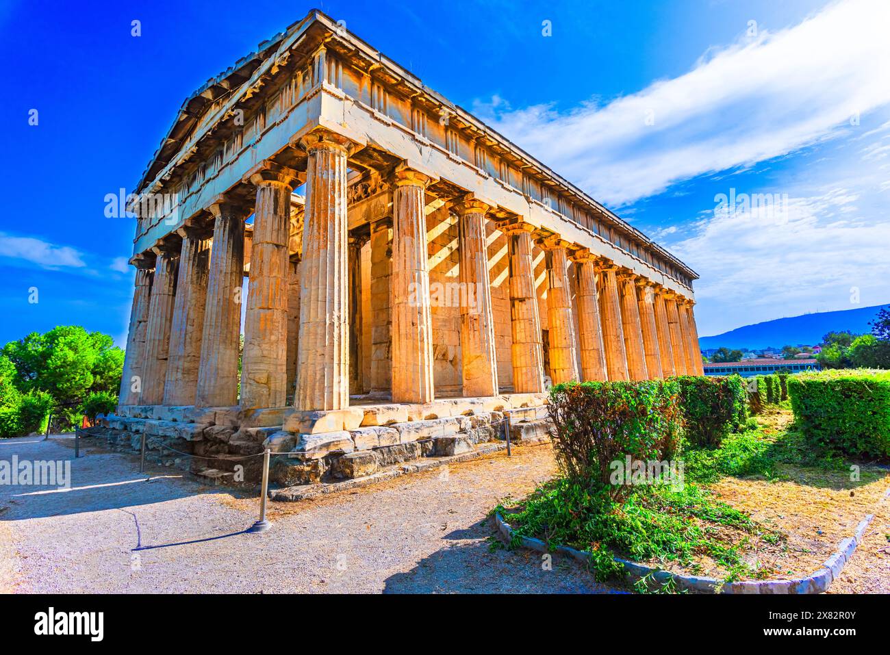Athens, Greece: Temple of Hephaestus, Ancient Greek ruins. The Famous Hephaistos temple on the ...