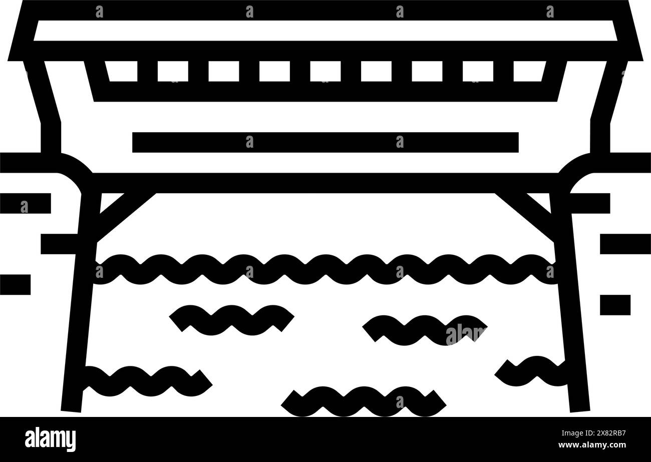 covered bridge line icon vector illustration Stock Vector Image & Art ...