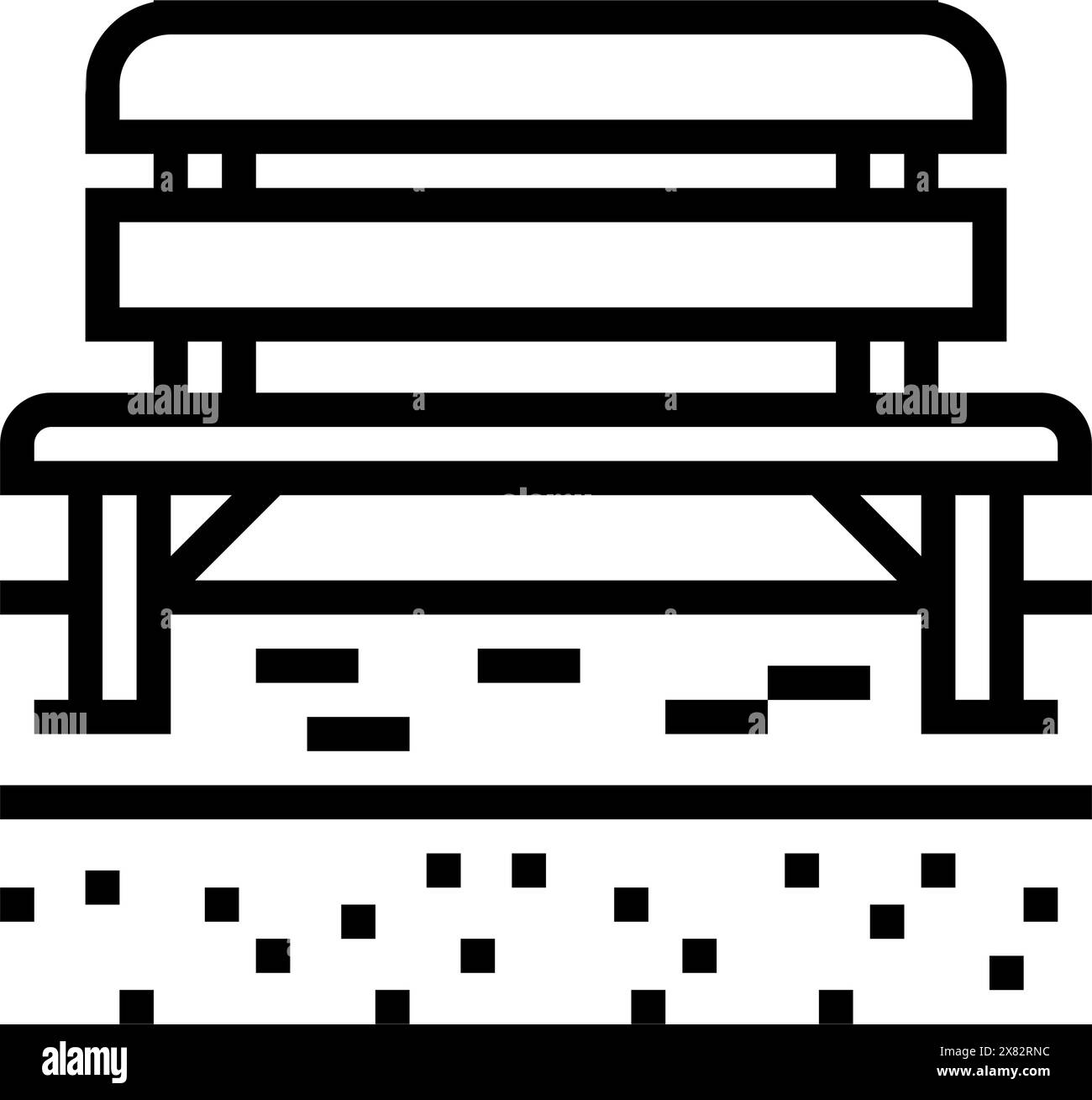 bench elderly leisure line icon vector illustration Stock Vector Image ...