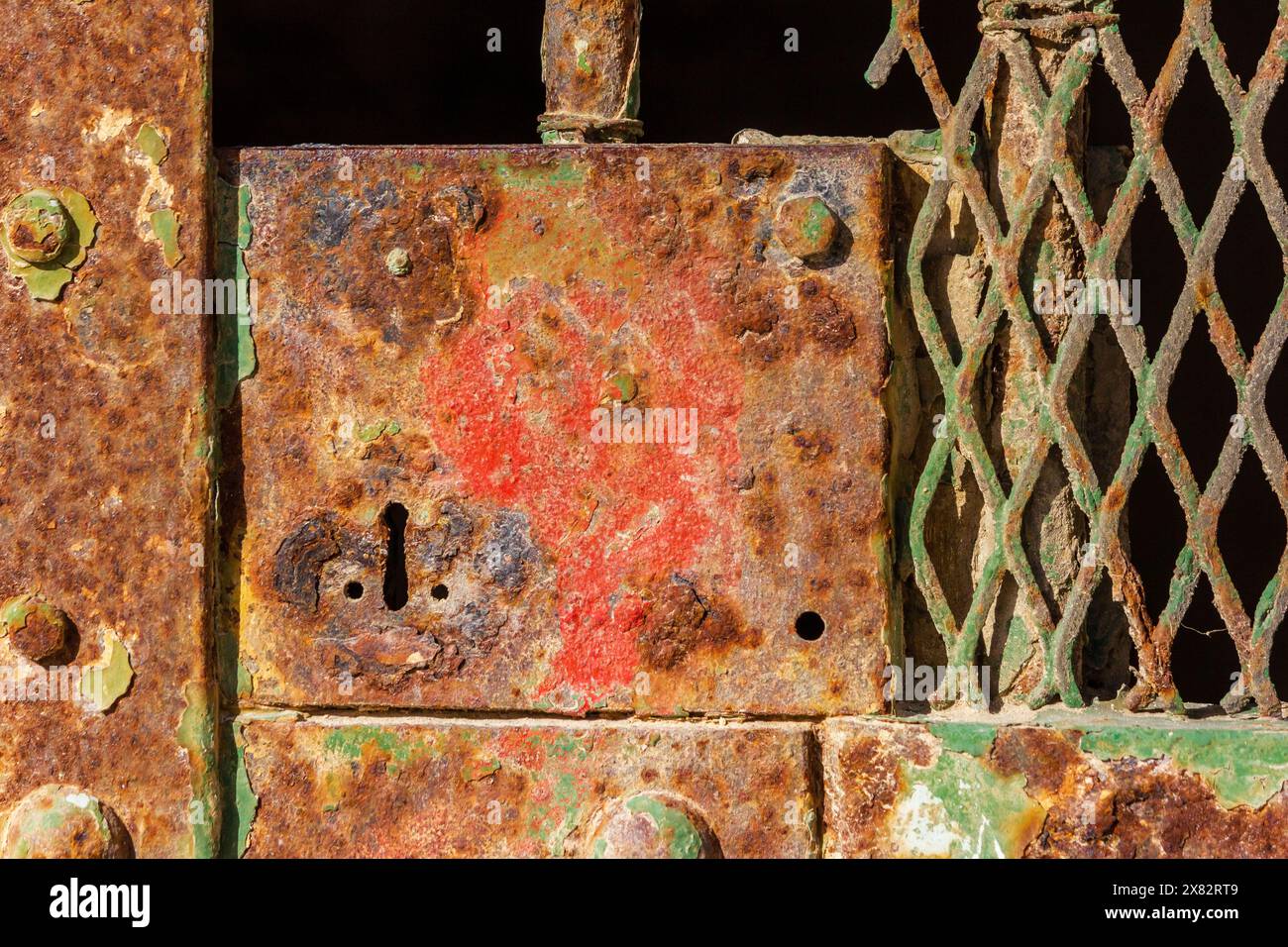 Weathered iron wall background with rusty, corroded steel texture Stock ...