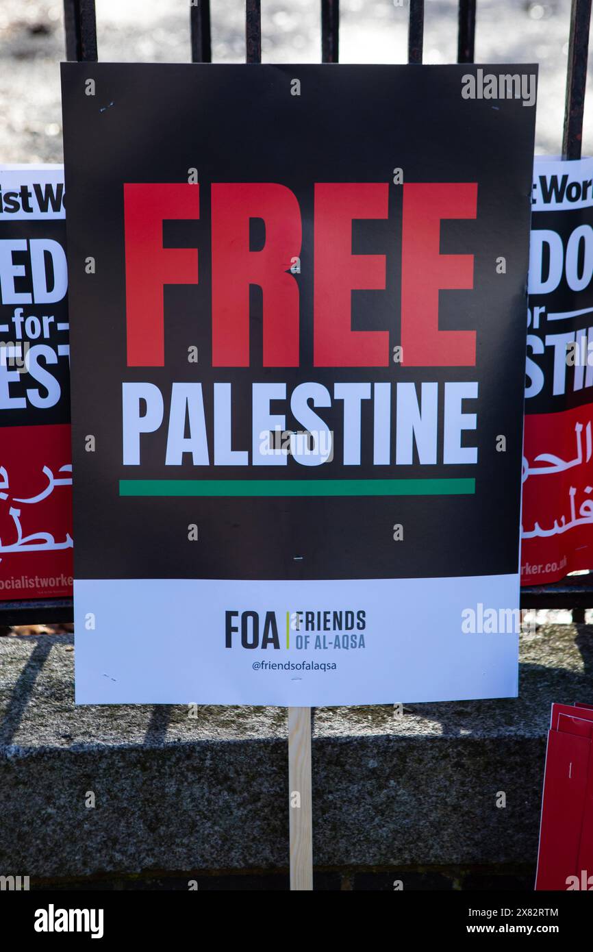 London, UK - November 11th 2023: Free Palestine sign at the Pro ...