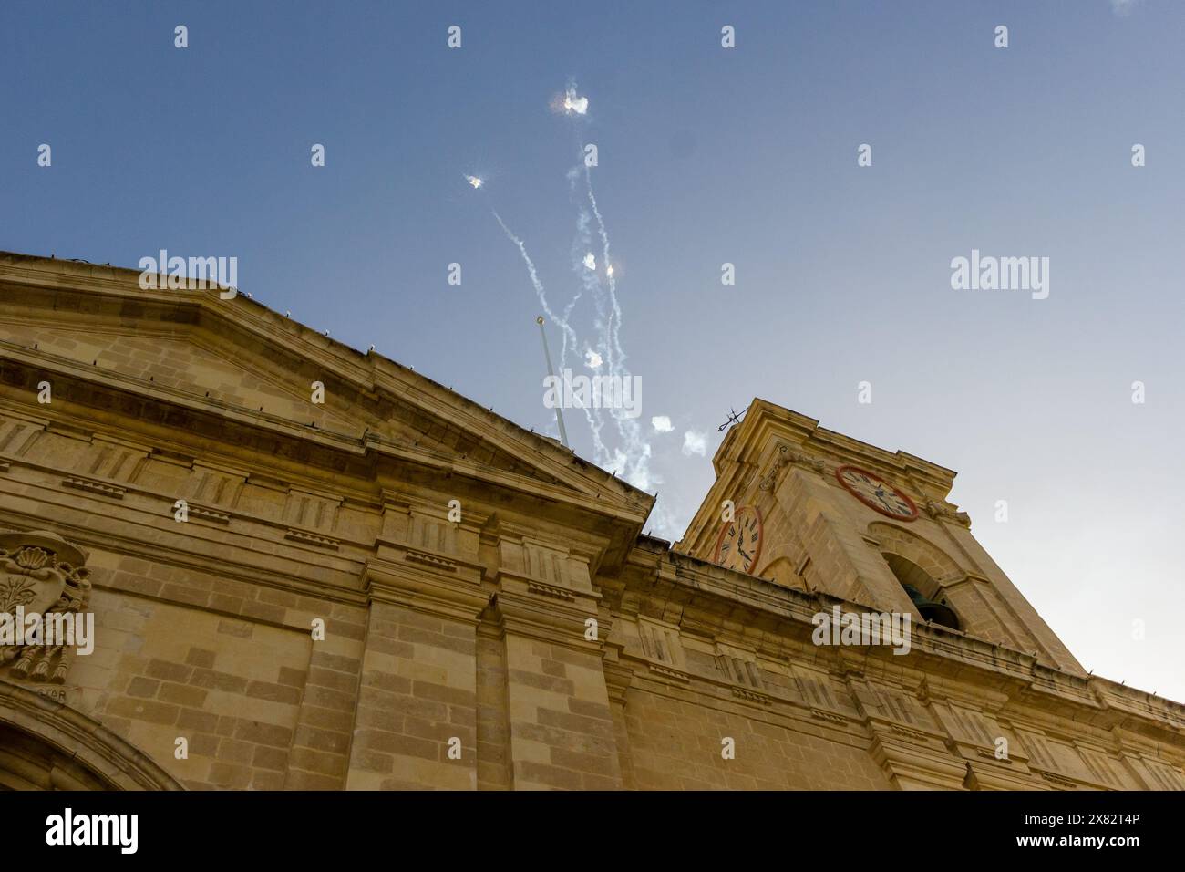 Cospicua / Malta - December 03, 2023: Fireworks at the Maltese village ...