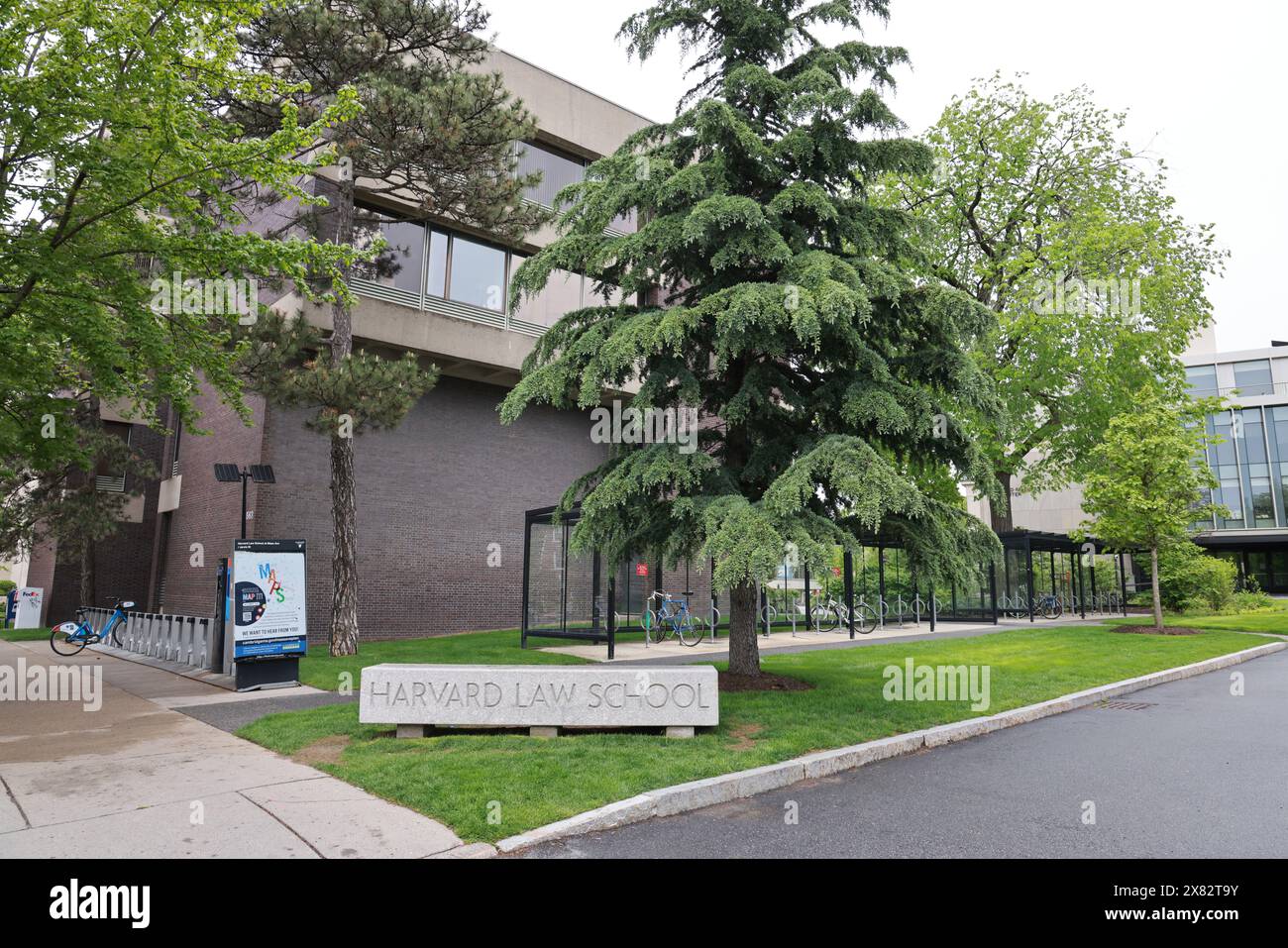 Cambridge Massachusetts MA - Harvard Law School sign and campus ...