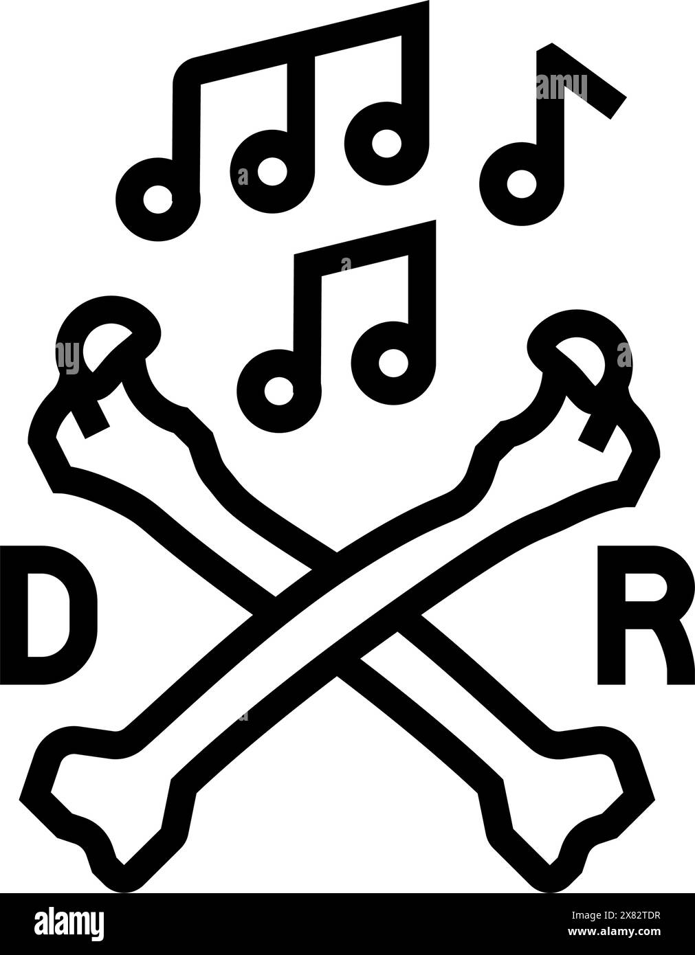 deathrock goth subculture line icon vector illustration Stock Vector ...