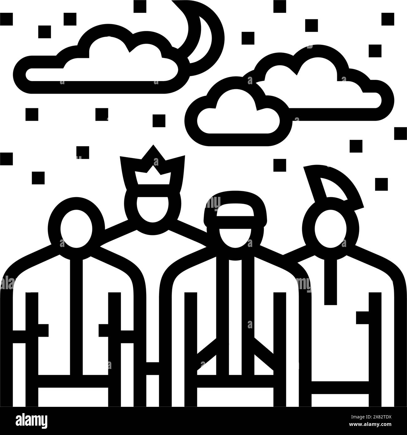 nightlife goth subculture line icon vector illustration Stock Vector ...