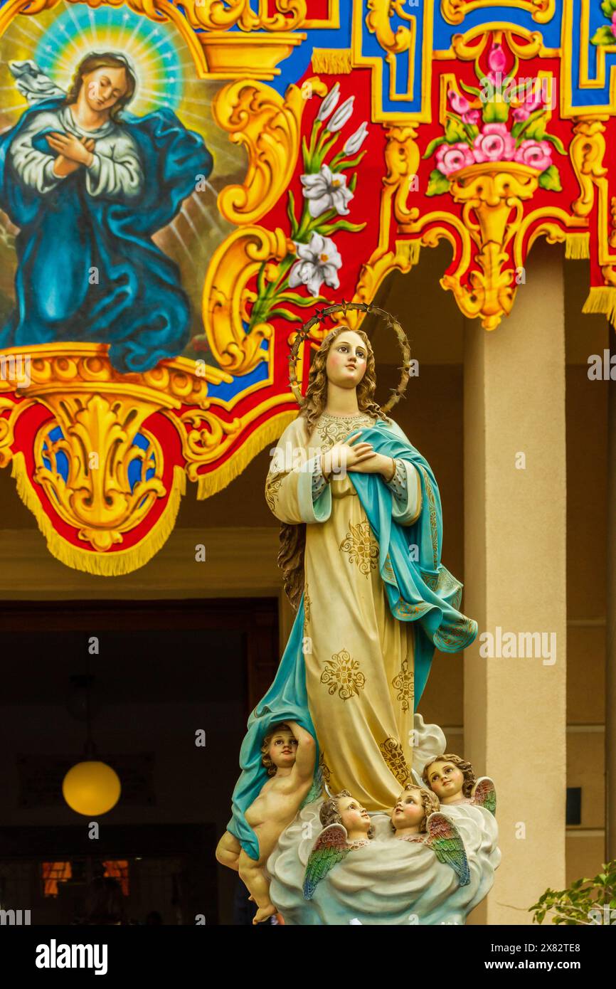 Cospicua / Malta - December 03, 2023: a statue in the Maltese village ...