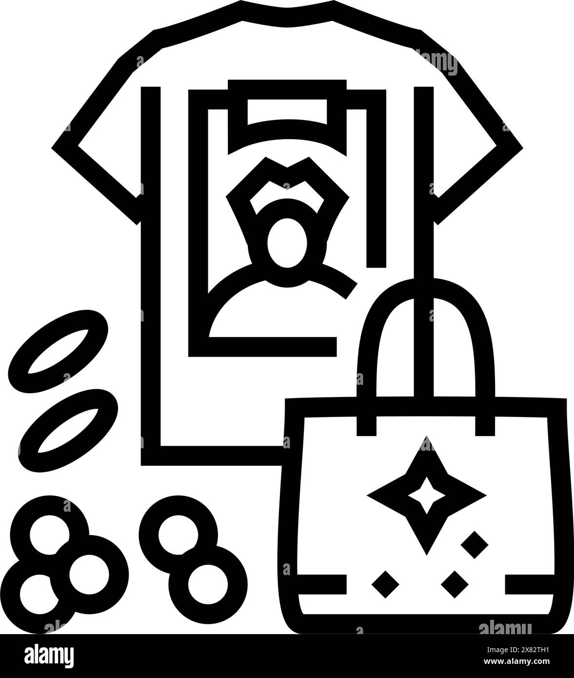 fan merchandise otaku line icon vector illustration Stock Vector Image ...