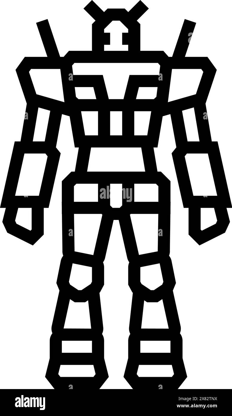 mecha otaku line icon vector illustration Stock Vector Image & Art - Alamy