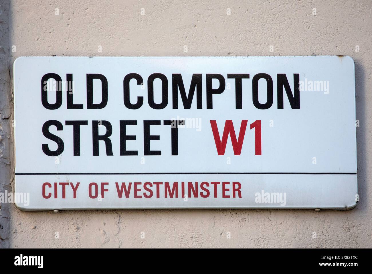 London, UK - January 15th 2024: Street sign for Old Compton Street ...