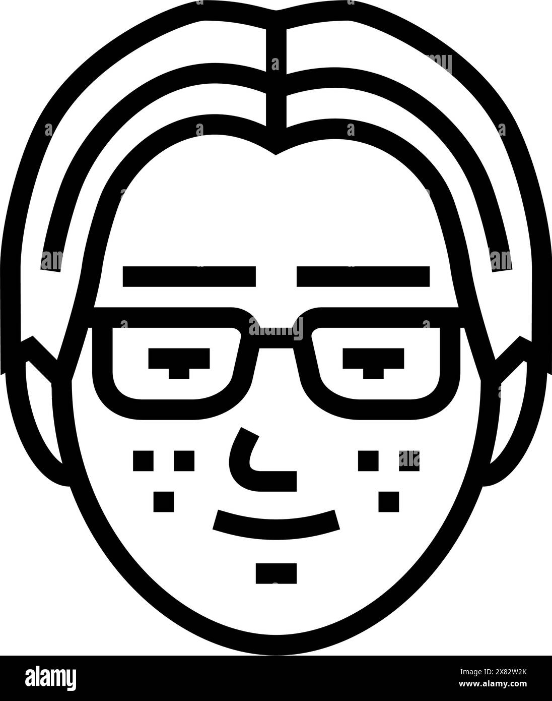 Man Avatar Otaku Line Icon Vector Illustration Stock Vector Image And Art