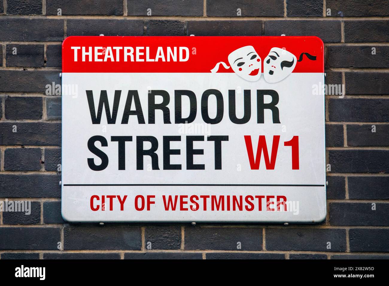 London, UK - January 15th 2024: Street sign for Wardour Street, located ...