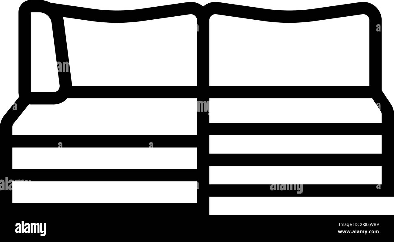 sectional sofa outdoor furniture line icon vector illustration Stock ...