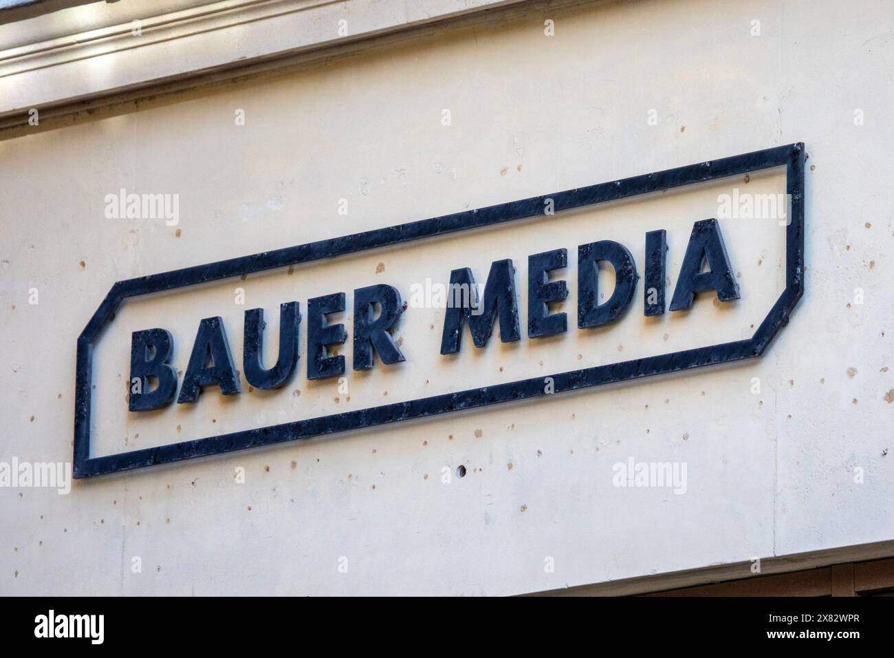 London, UK - January 15th 2024: Close-up of the Bauer Media logo on the ...