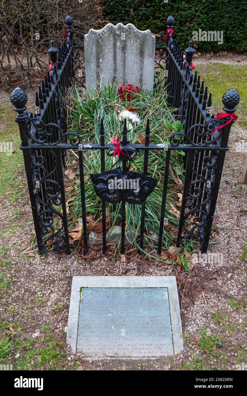 London, UK - February 5th 2024: The grave of famous clown Joseph ...