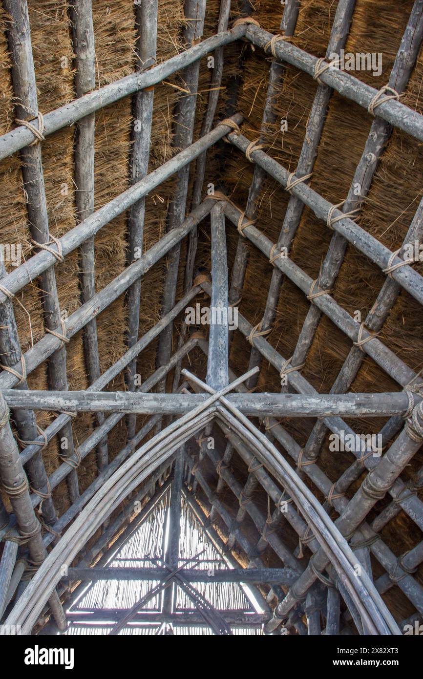 detail of a roof in a wooden building with patterns Stock Photo - Alamy