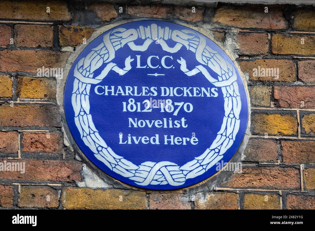 London, UK - February 5th 2024: A blue plaque on Doughty Street in ...