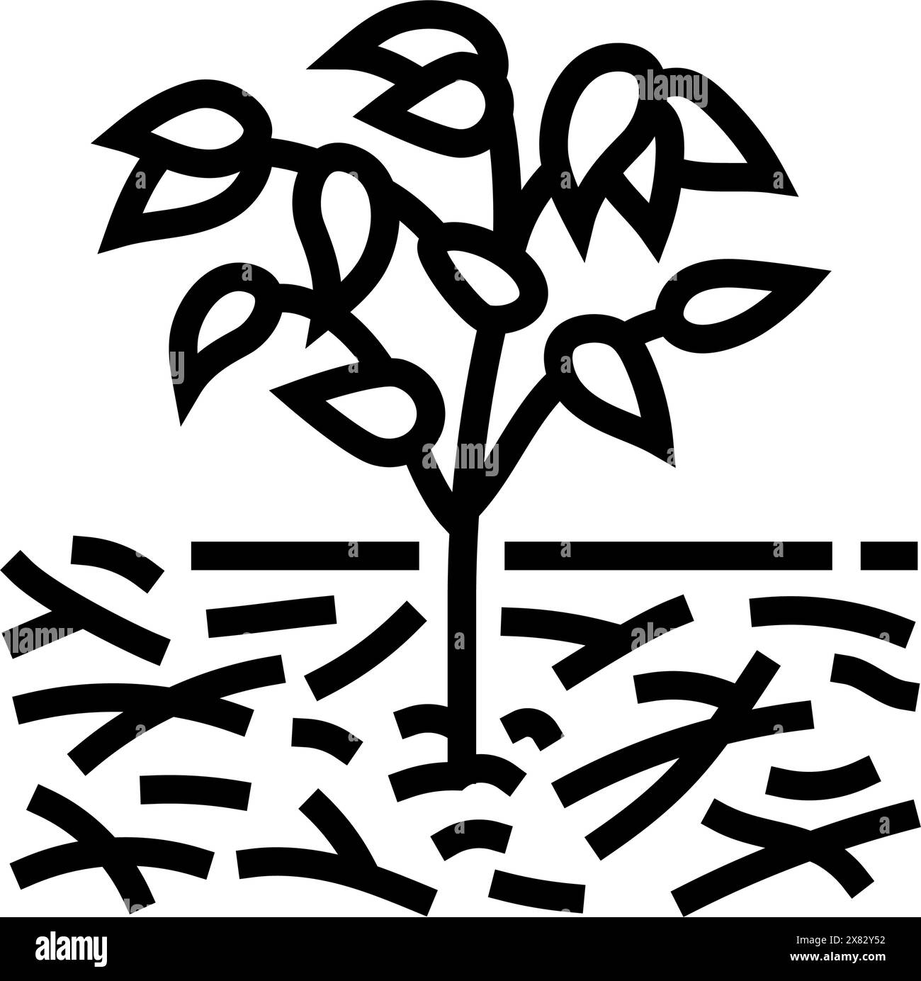 mulching urban gardening line icon vector illustration Stock Vector ...