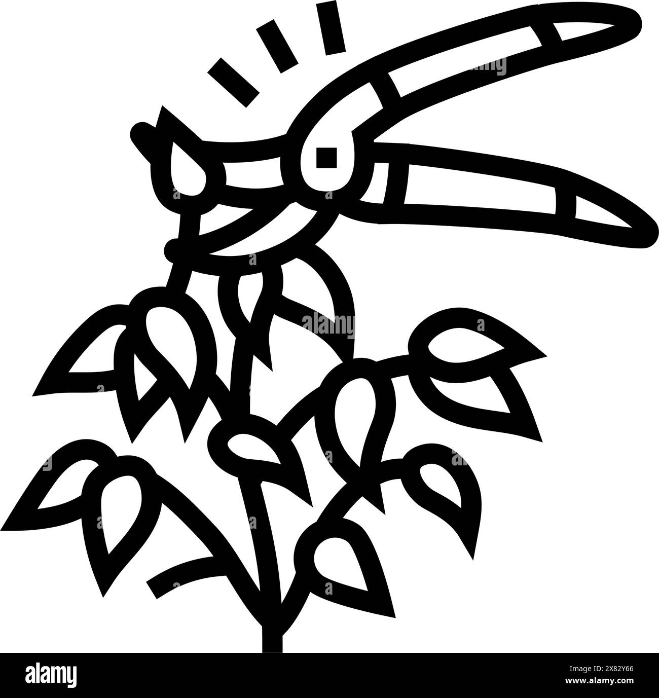 pruning urban gardening line icon vector illustration Stock Vector ...