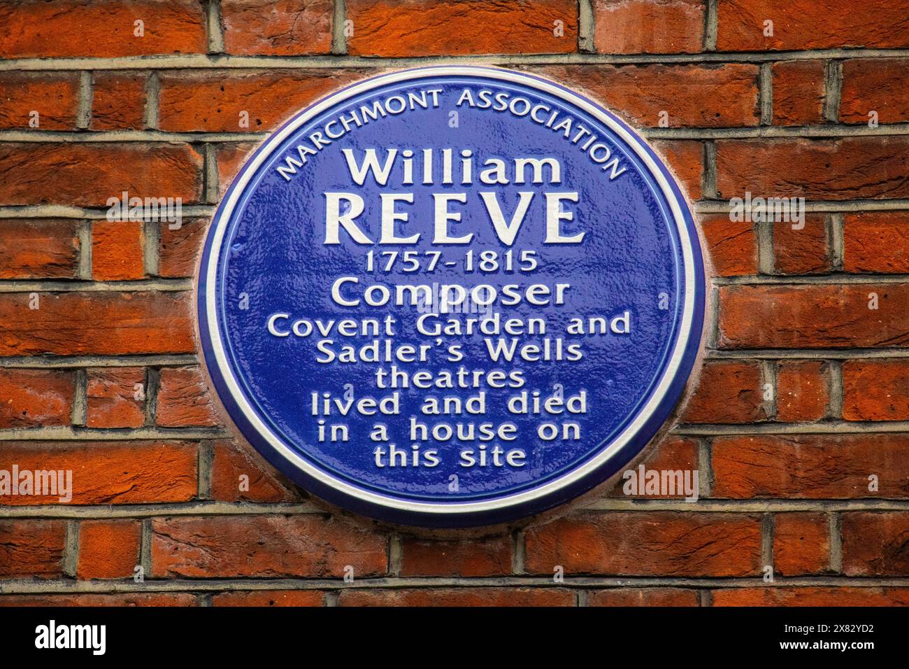 London, UK - February 5th 2024: Blue Plaque on a building on Marchmont ...