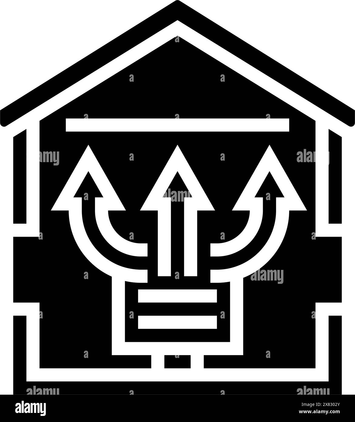 supply air ventilation glyph icon vector illustration Stock Vector ...