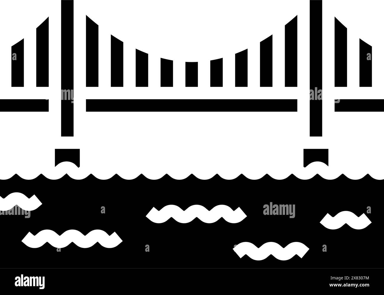 suspension bridge glyph icon vector illustration Stock Vector Image ...