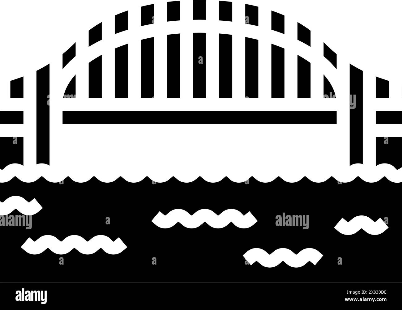 tied arch bridge glyph icon vector illustration Stock Vector Image ...