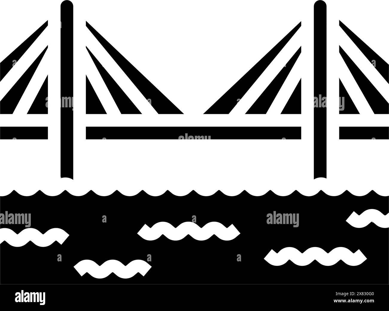 cable bridge glyph icon vector illustration Stock Vector Image & Art ...