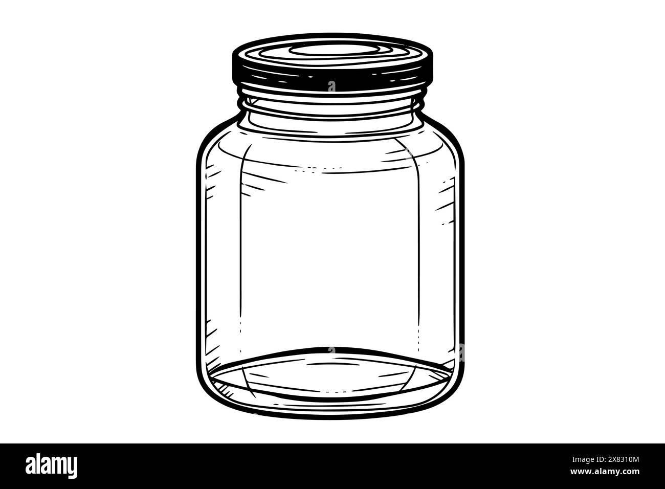 Empty jar hand drawn ink sketch. Engraved vector illistration Stock ...