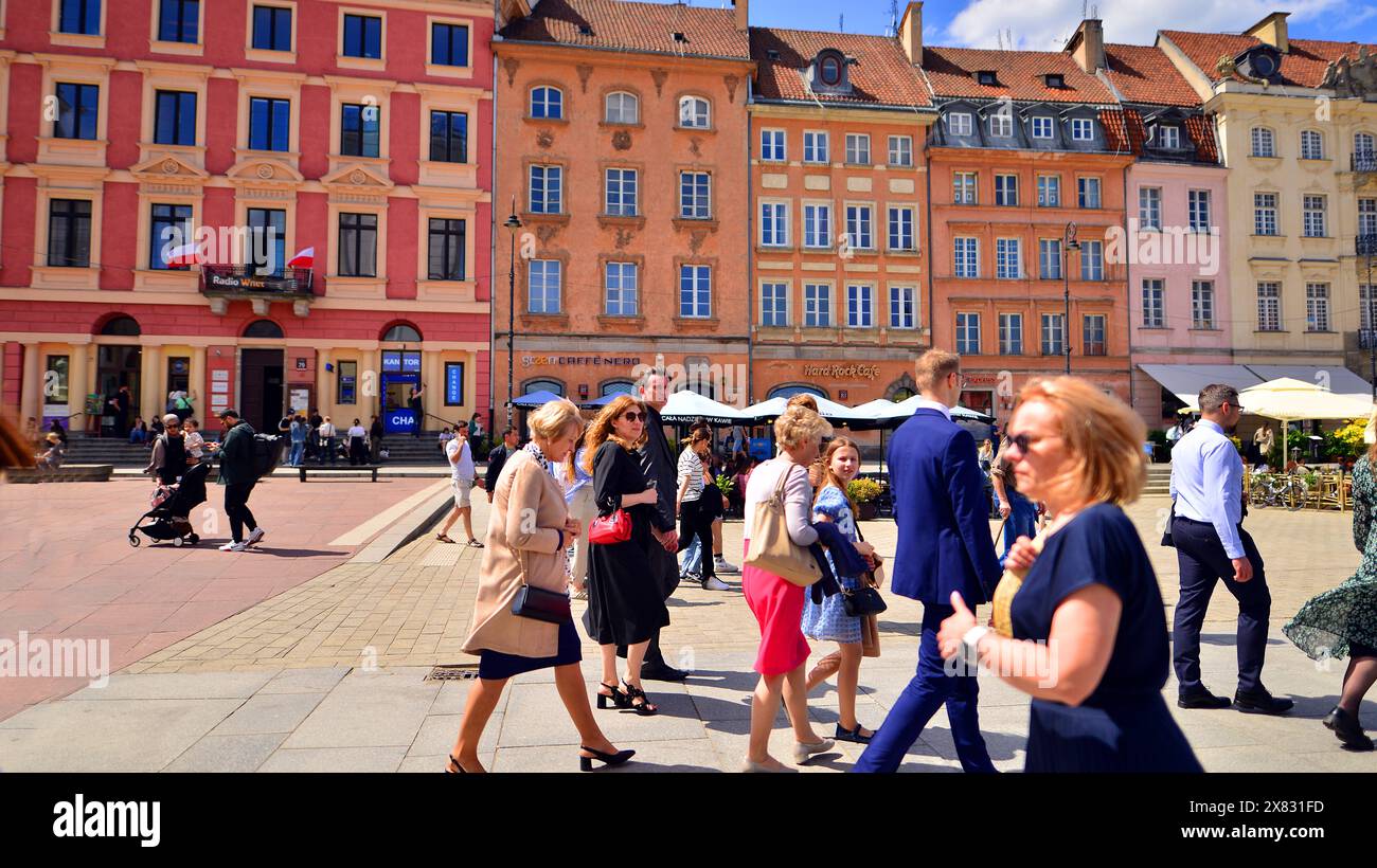 Warsaw, Poland. 18 May 2024. People of different ages and nationalities ...